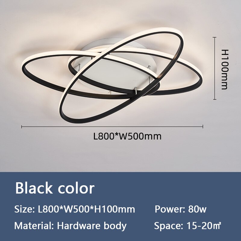 Black Gleam Modern Led Ceiling Light | Decorar.co.uk